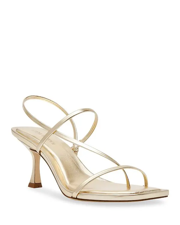Steve Madden Locke Strappy Asymmetrical High Heel Sandals - Champagne