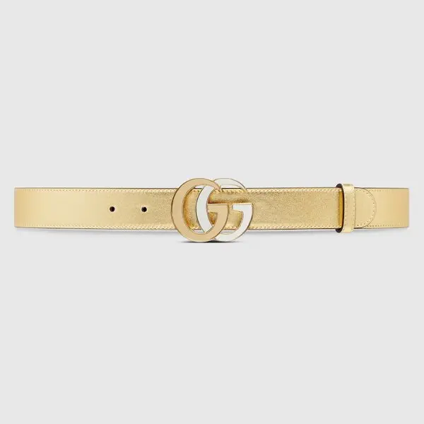 Gucci Marmont Thin Belt with Gold GG Buckle Women main image 3