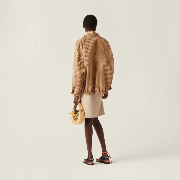 Miu Miu Checked Canvas Blouson Jacket