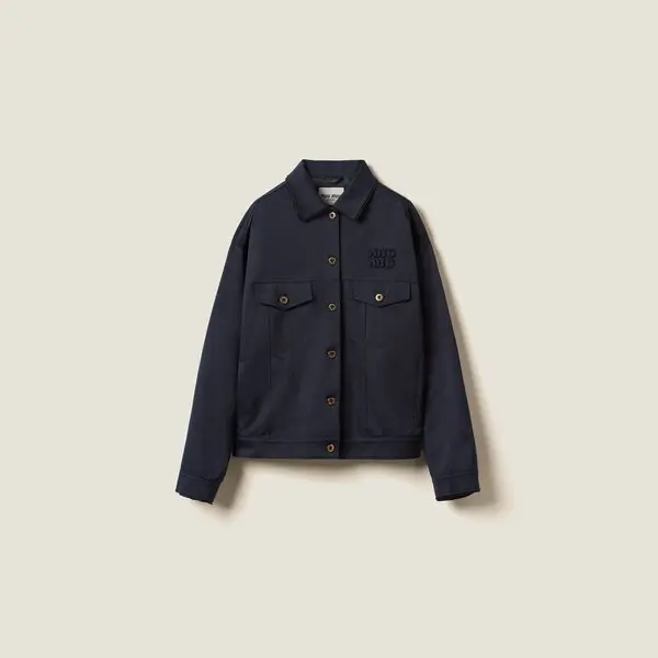 Miu Miu Chino Blouson Jacket - Navy | Editorialist
