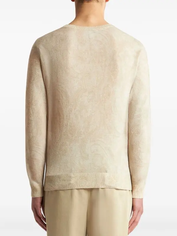 Etro Paisley Intarsia-knit Jumper - Neutrals