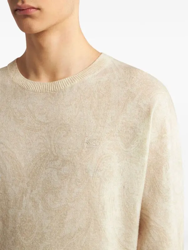 Etro Paisley Intarsia-knit Jumper - Neutrals