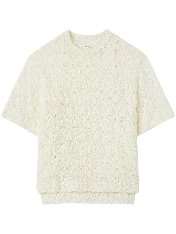 JIL SANDER Short-sleeved Lace T-shirt