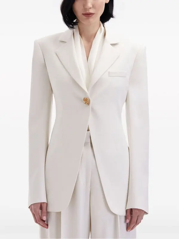 Oscar De La Renta Button-detail Virgin-wool Blazer
