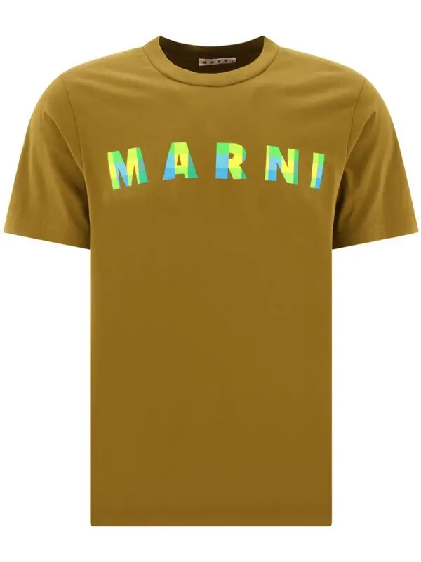 Marni Logo-print Cotton T-shirt - Brown