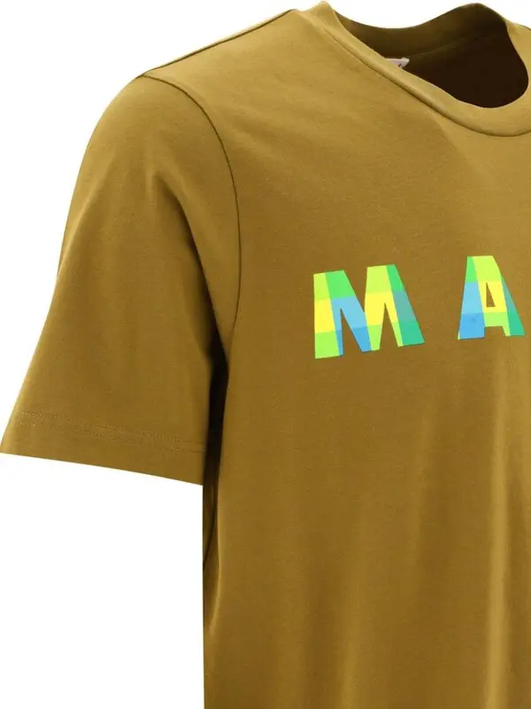 Marni Logo-print Cotton T-shirt - Brown