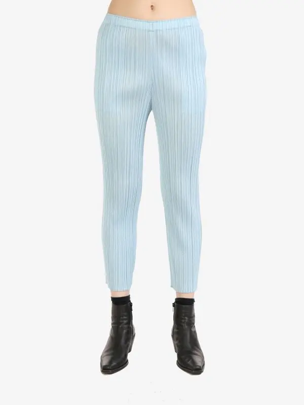 Issey Miyake Plissé-effect Slim-cut Trousers
