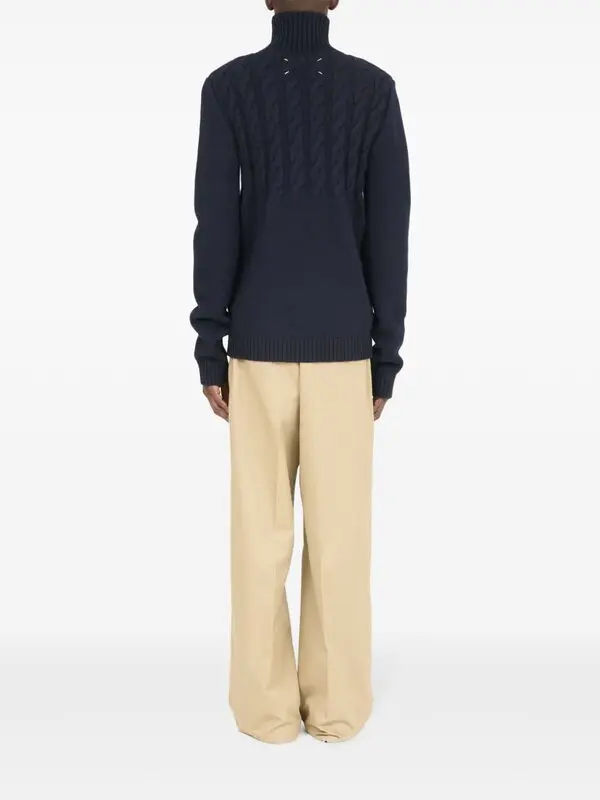 MAISON MARGIELA High-neck Virgin Wool Sweater - Blue
