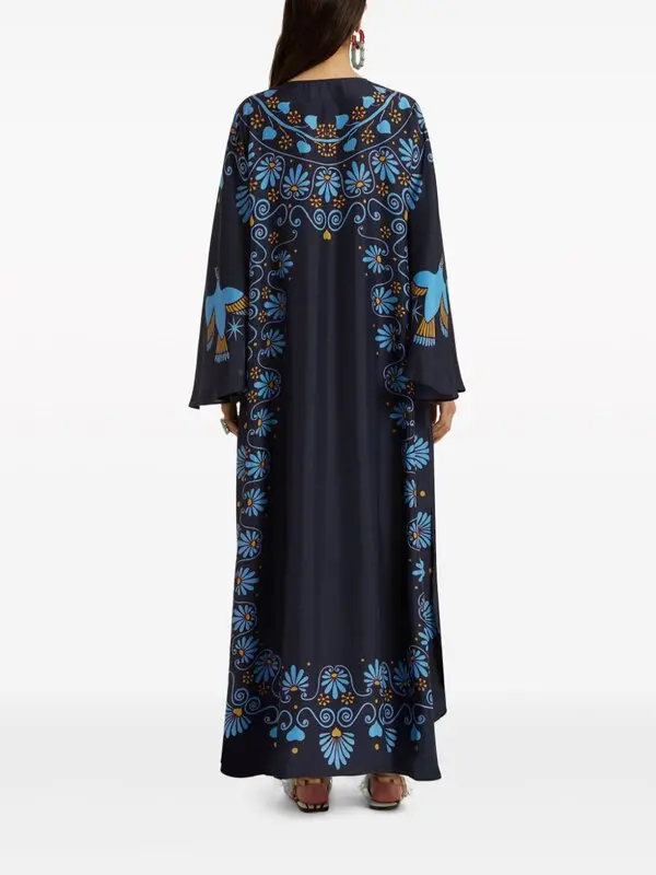 La DoubleJ Geometric-print Silk Kaftan