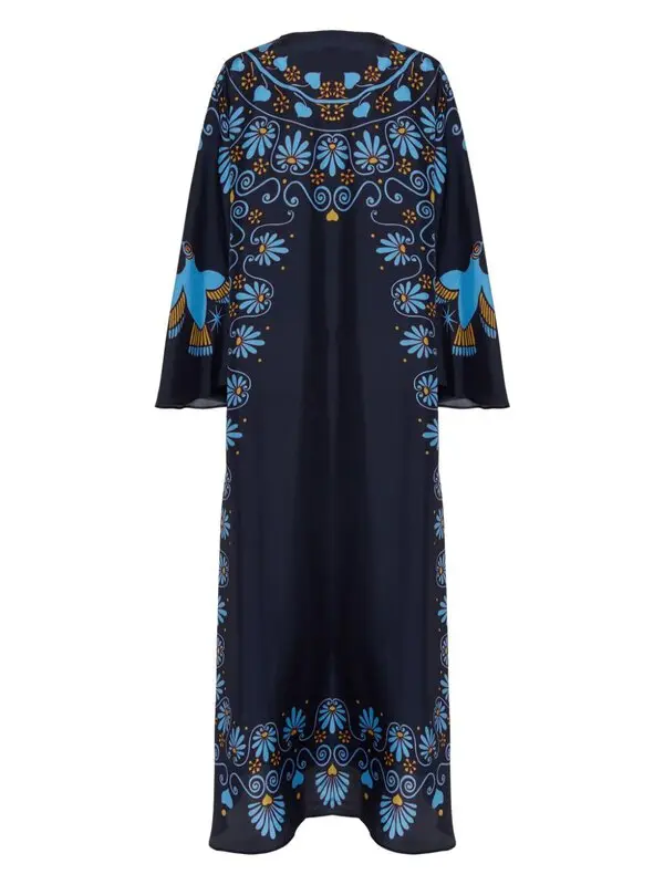 La DoubleJ Geometric-print Silk Kaftan