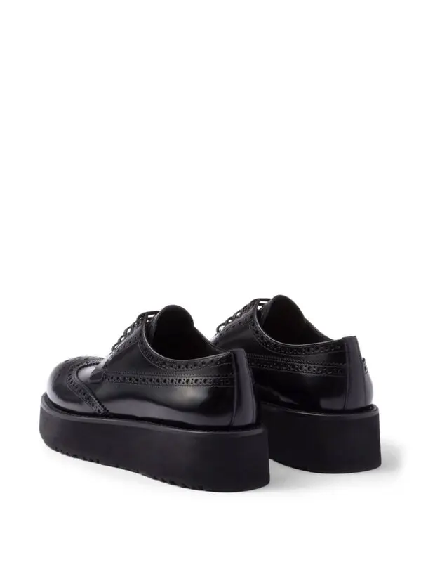Prada Brushed Leather Lace-up Shoes