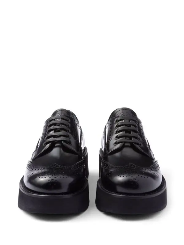 Prada Brushed Leather Lace-up Shoes