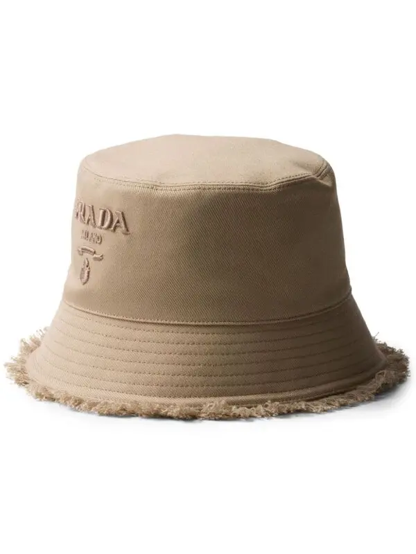 Prada Drill Bucket Hat - Neutrals