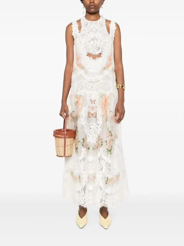 Zimmermann Natura Lace Patch Dress In Neutrals - 51% Off | Editorialist