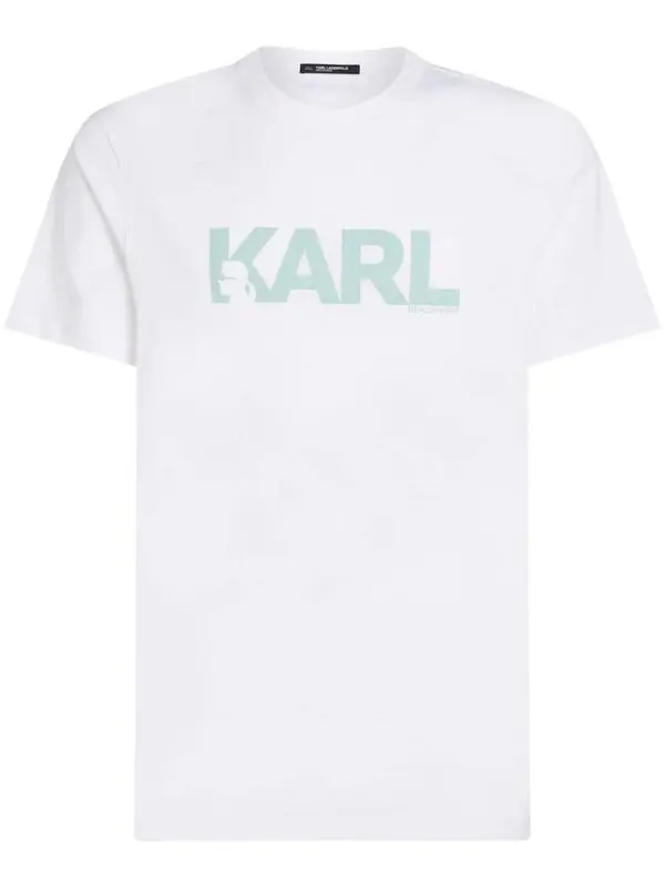 Karl Lagerfeld Logo-print Organic-cotton T-shirt - White
