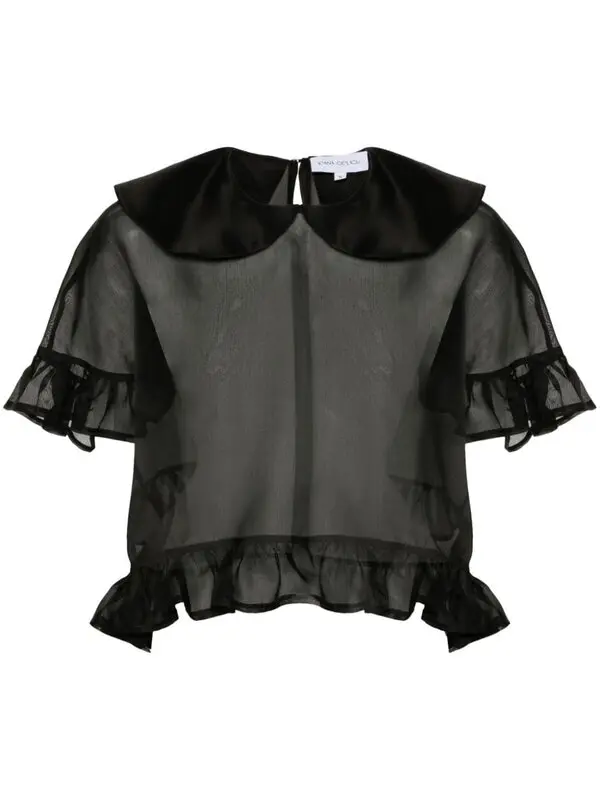 IOANA CIOLACU Dahlia Semi-sheer Blouse - Black