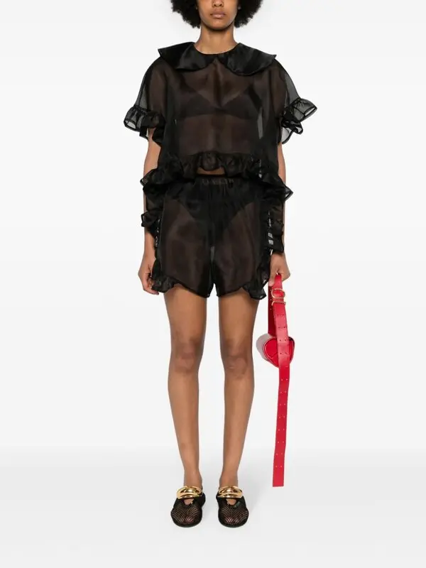 IOANA CIOLACU Dahlia Semi-sheer Blouse - Black