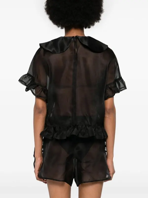 IOANA CIOLACU Dahlia Semi-sheer Blouse - Black