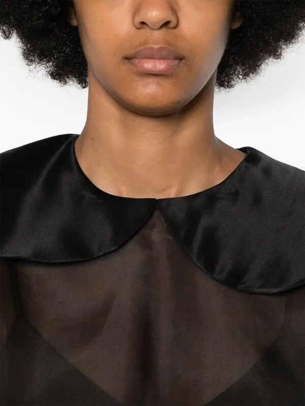 IOANA CIOLACU Dahlia Semi-sheer Blouse - Black