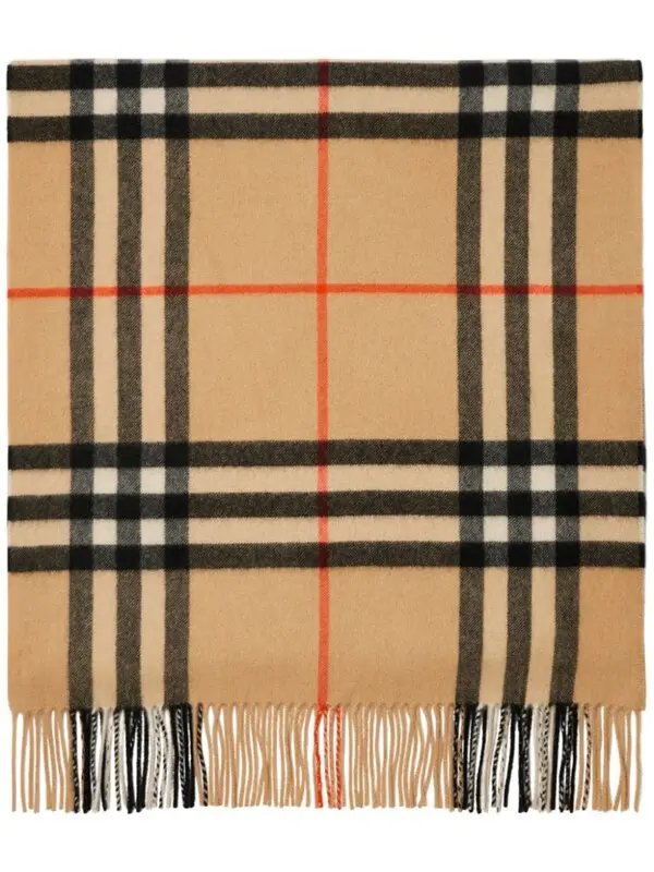 Burberry Wide Check Cashmere Scarf - Neutrals