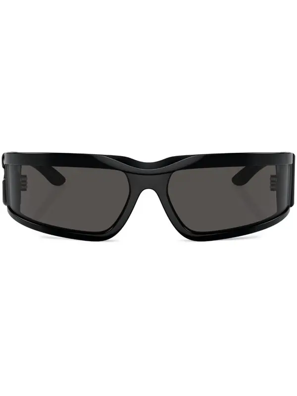 Dolce & Gabbana Logo Wraparound Sunglasses - Black