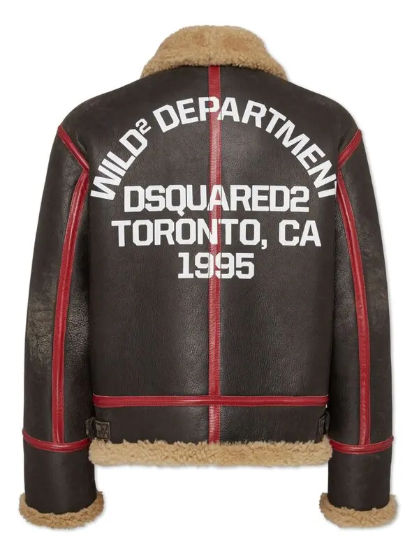 Dsquared2 Fur-lining Leather Jacket