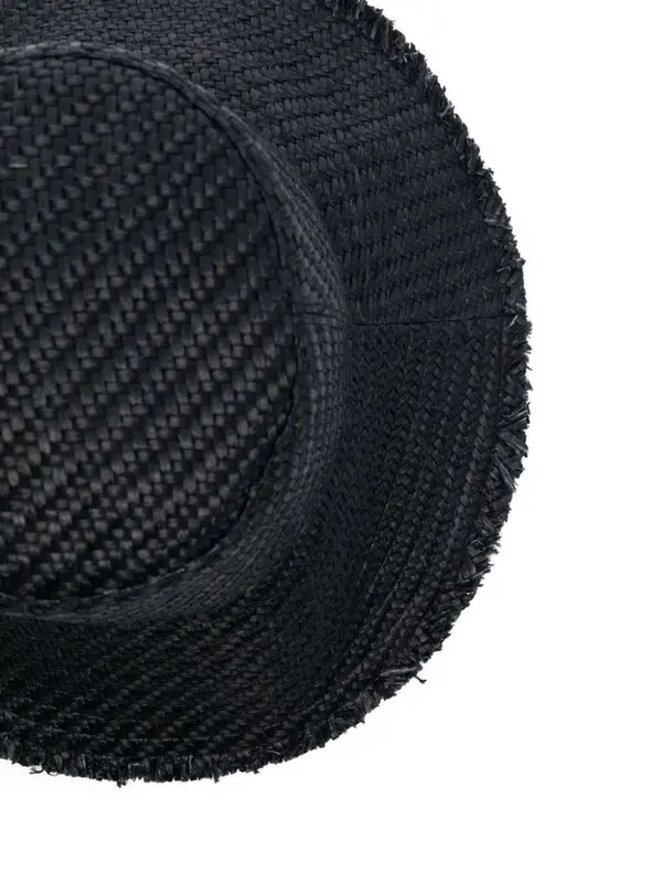 Moncler Logo-appliqué Interwoven Bucket Hat - Black