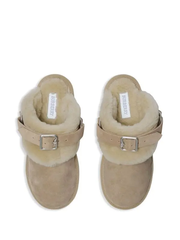 Burberry Shearling Suede Mules