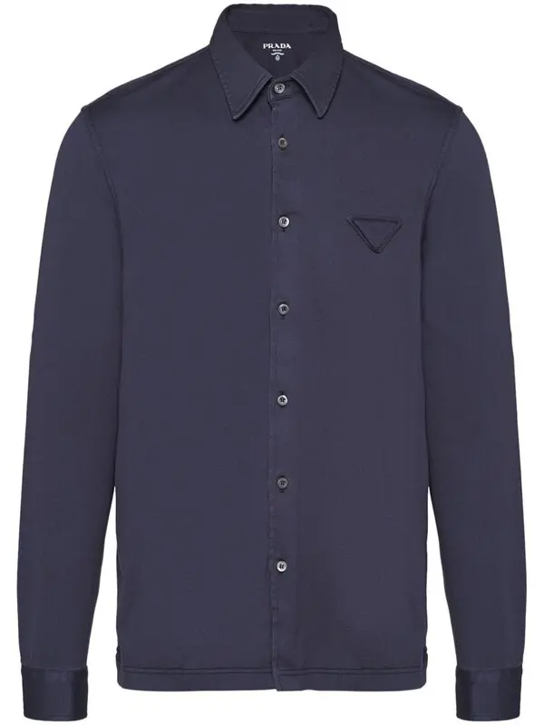 Prada Logo-patch Cotton Shirt
