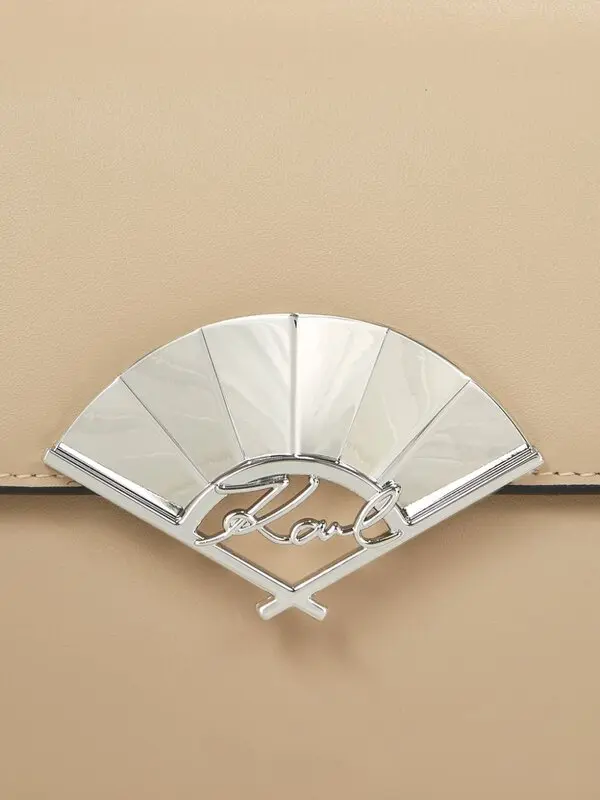 Karl Lagerfeld Signature Fan Leather Crossbody Bag