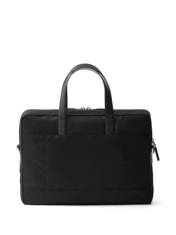 Prada Logo-Plaque Briefcase In Black | Editorialist