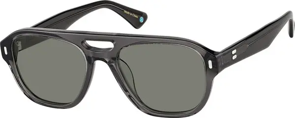 Zenni Aviator Sunglasses With Plastic Full Rim Frame - Gray