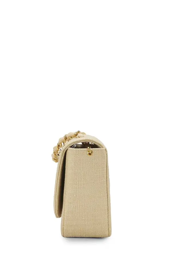 Chanel Quilted Linen Diana Flap Bag - Beige