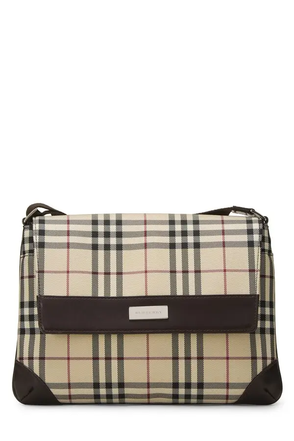 Burberry House Check Flap Messenger - Beige