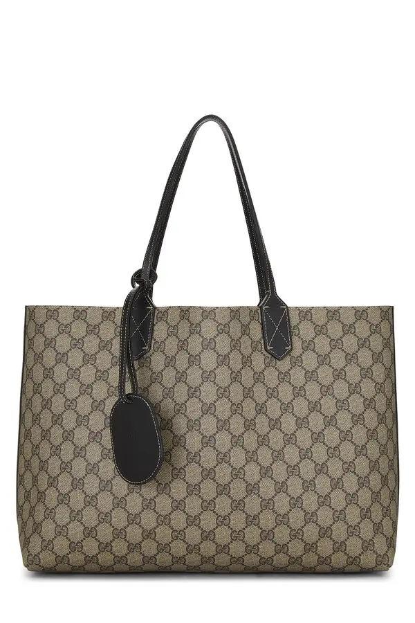 Gucci Gg Supreme Canvas Tote - Black