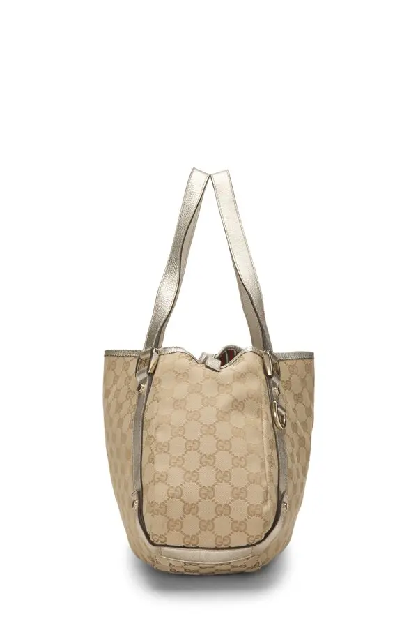 Gucci Original Gg Canvas Abbey Tote - Gold