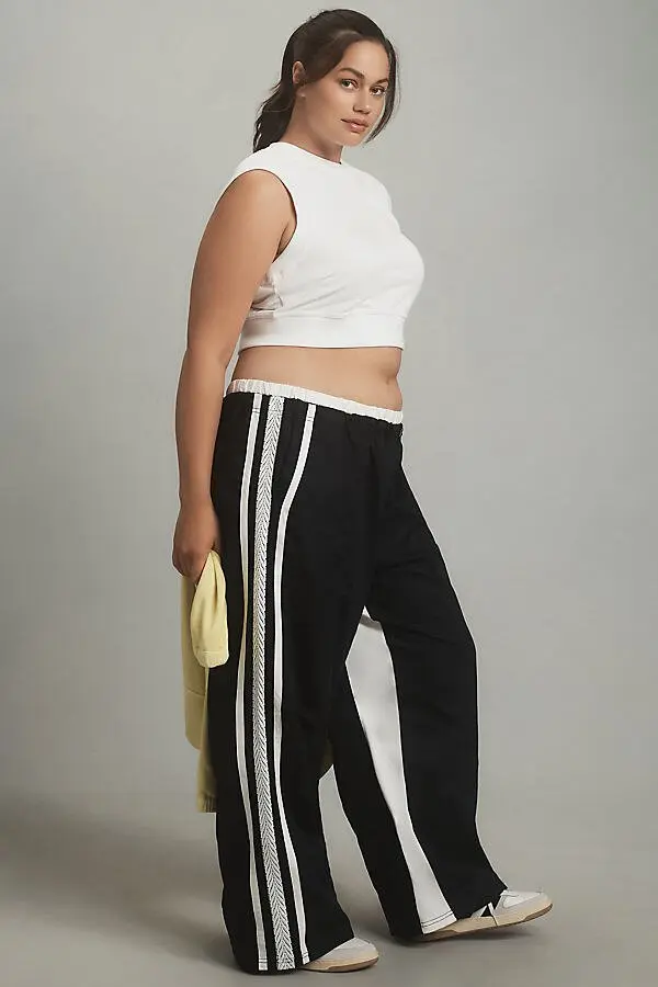 Daily Practice By Anthropologie Side-Stripe Track Pants In Black