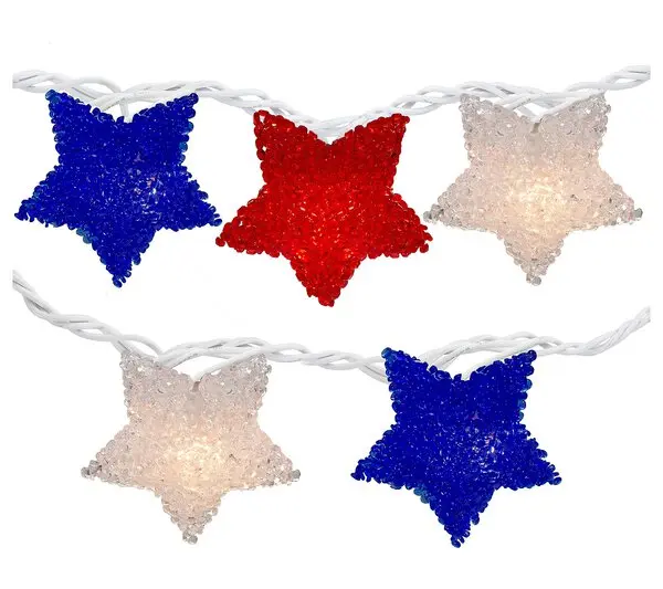 NORTHLIGHT 5' Red And Blue 4th Of July S Ar Light Set - One-color