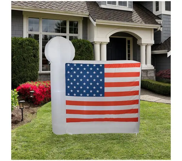 NORTHLIGHT 6' Inflatable 4th Of July American F Lag Yard Decor - One-color