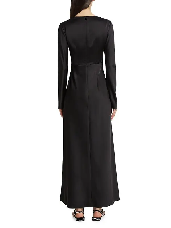 significant other danika long-sleeve off-the-shoulder satin maxi dress Significant Other Danika Off Shoulder Dress