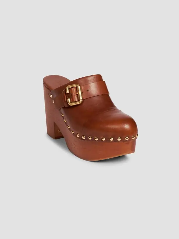 Chloé Jeannette 40mm Leather Clogs