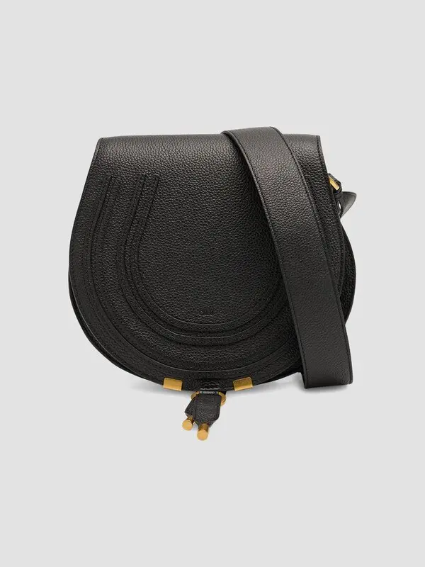Chloé Marcie Leather Saddle Bag - Black
