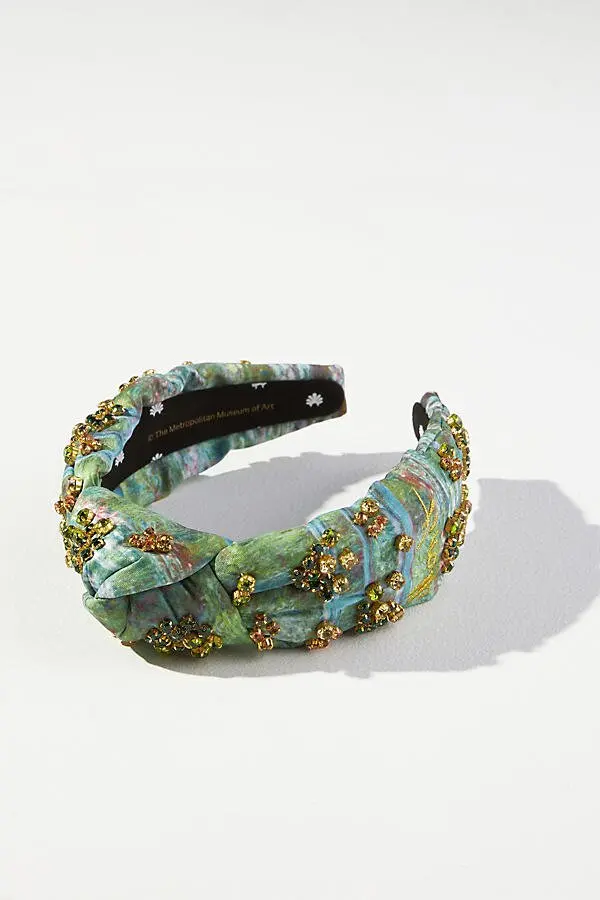 Lele Sadoughi Monet Embellished Headband - Green | Editorialist