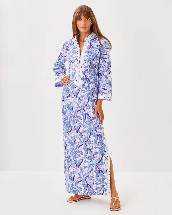Lilly Pulitzer® Shealyn Stretch Maxi Caftan - Tropicalia Purple Elephant In The Bloom