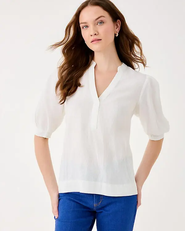 LILLY PULITZER Mialeigh Linen Top - Resort White