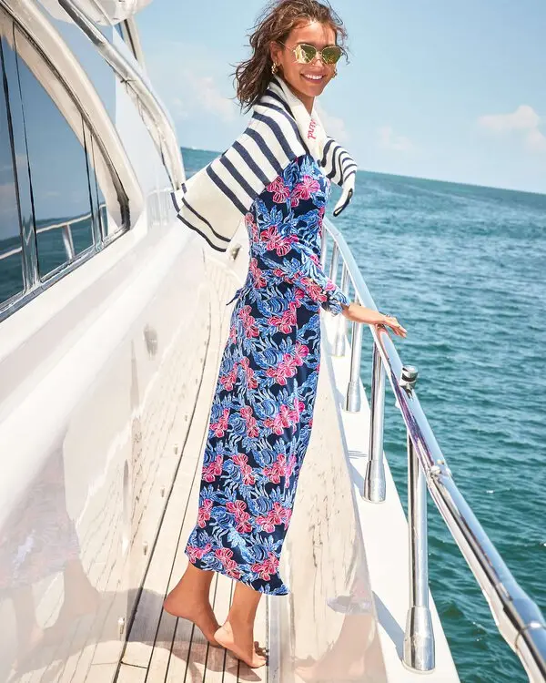 knee length dresses for ladies Lilly Pulitzer Marleigh Stretch Maxi Shift Dress main image 0