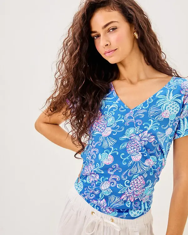Lilly Pulitzer® Meredith Tee - Sunwashed Blue Citrus Crush