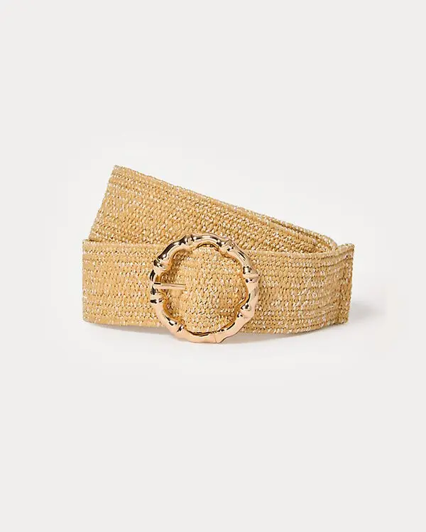 Lilly Pulitzer Arta Raffia Belt - Gold Metallic