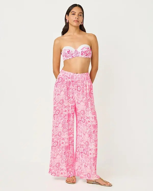 Lilly Pulitzer® 30' Enzo Cotton Cover-up Pant - Cherry Blossom Pink Lil Fleur De Lilly
