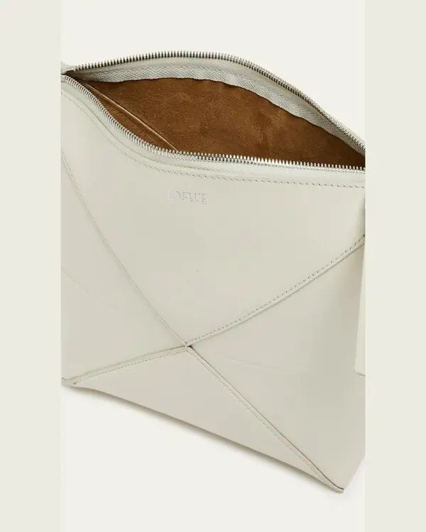 Loewe Puzzle Fold Leather Pouch Shoulder Bag - Sea Salt